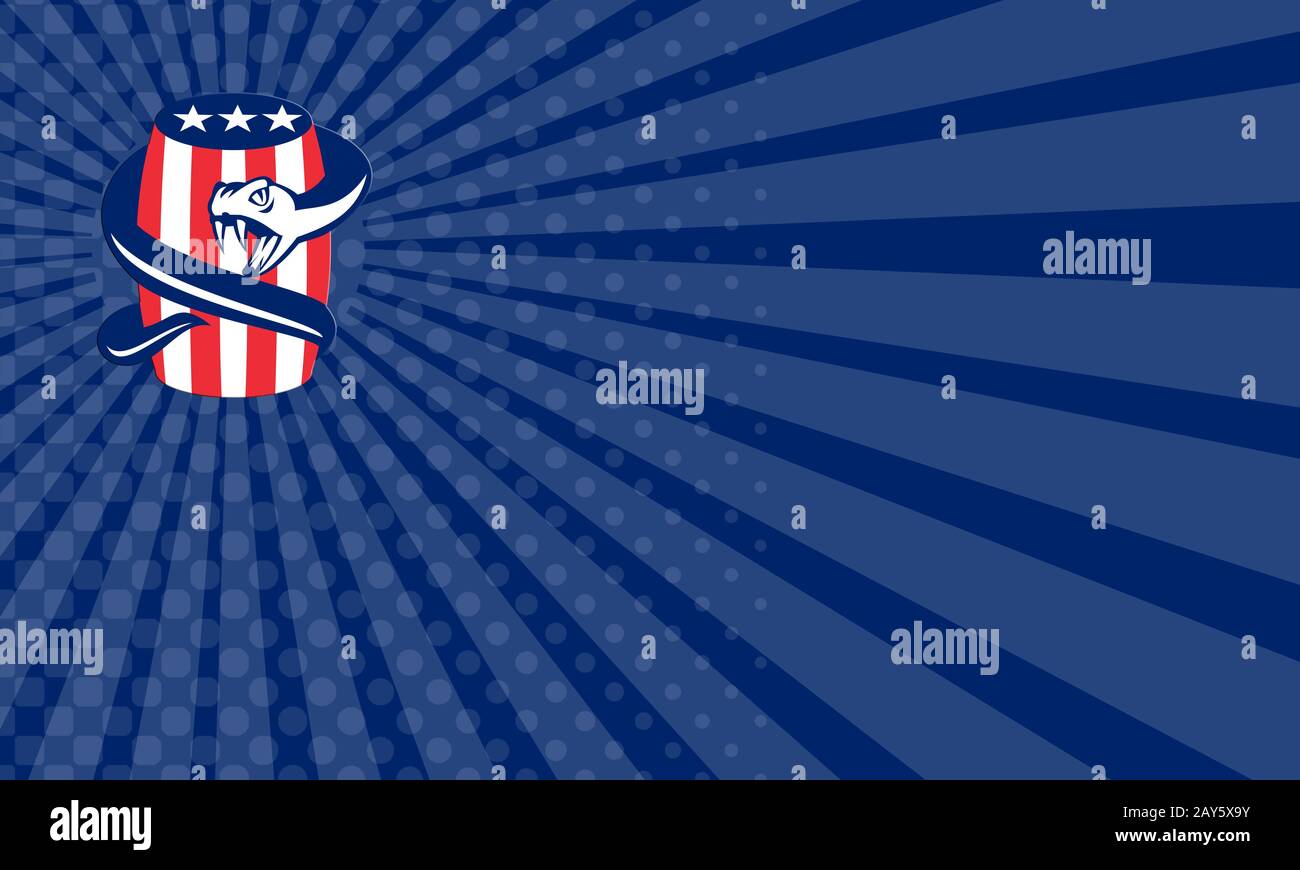 Business card Viper Coiling Up Keg USA Flag Retro Stock Photo - Alamy