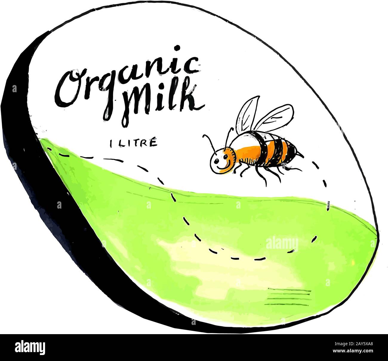 Milk honey label Cut Out Stock Images & Pictures - Alamy