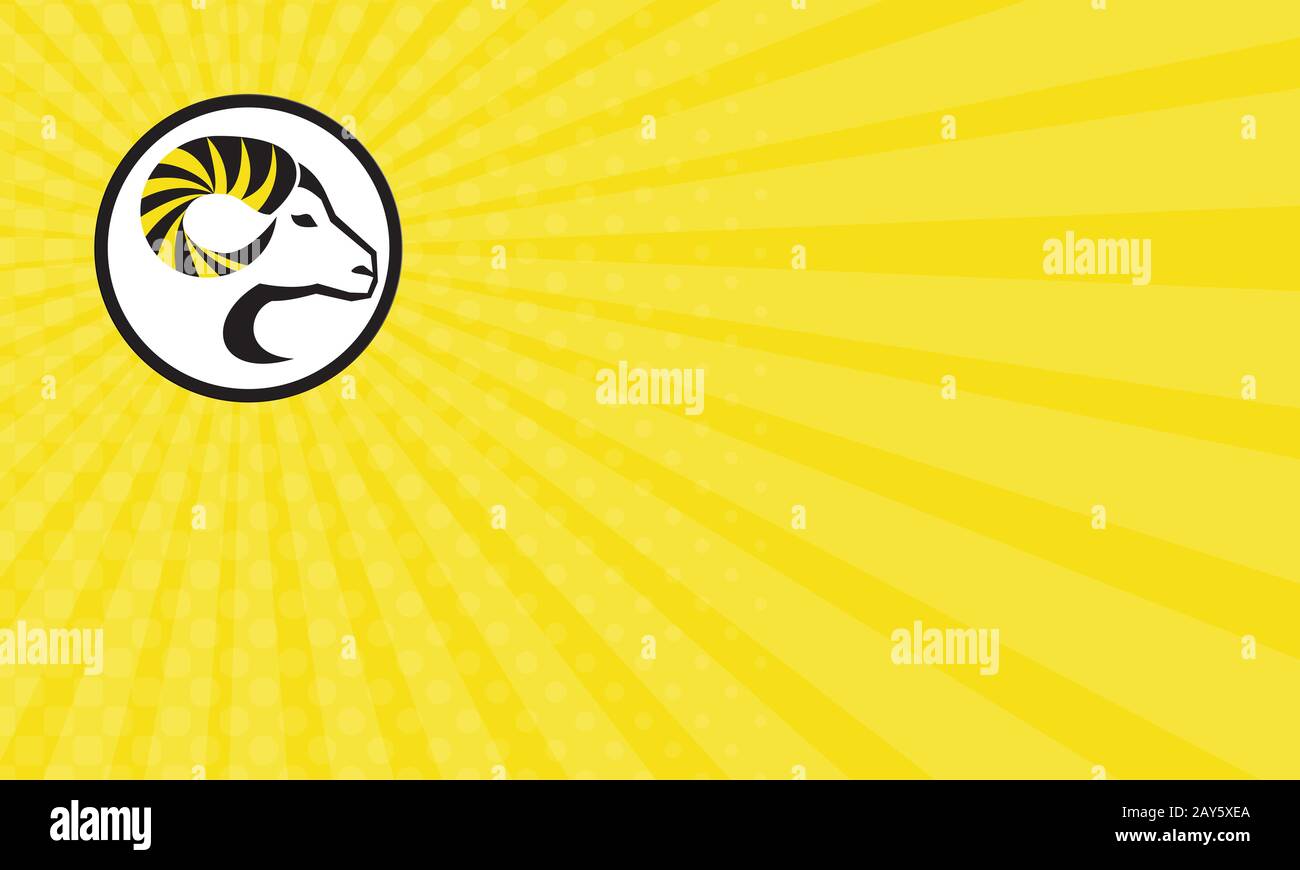 Business card Dall Sheep Ram Full Curl Horn Circle Retro Stock Photo ...