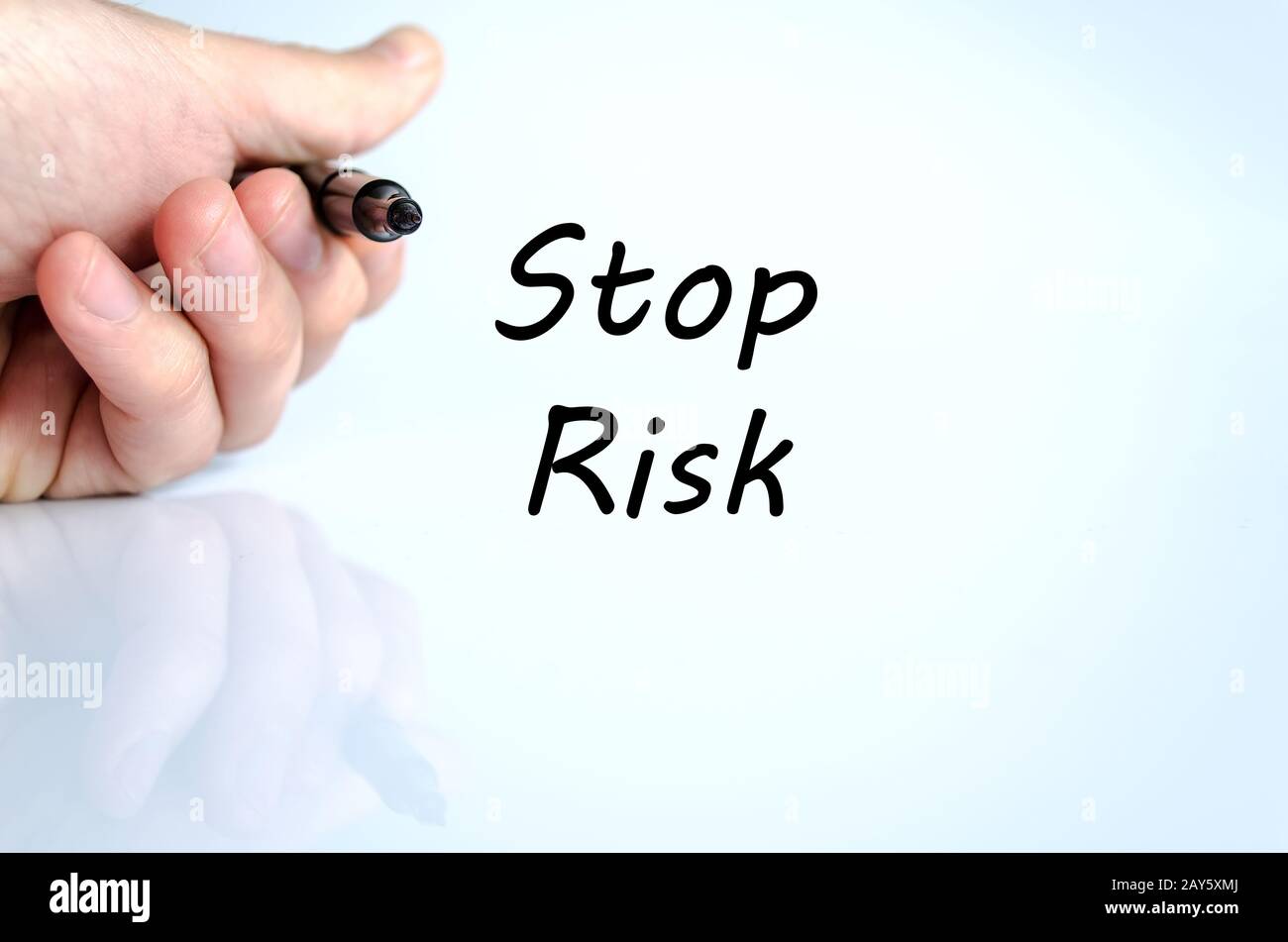 Stop risk text concept Stock Photo - Alamy