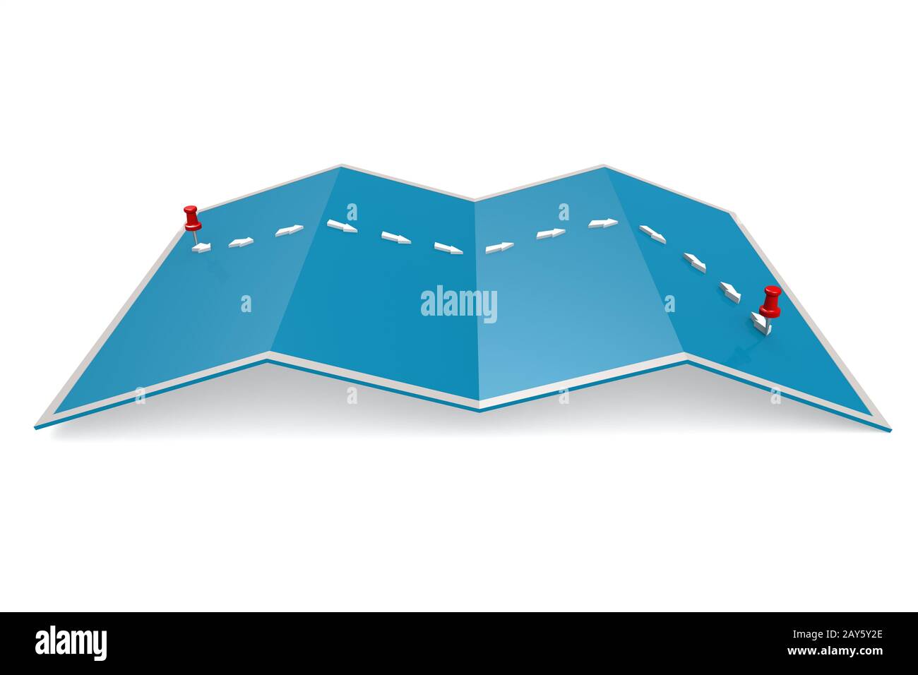 Path on blue paper Stock Photo - Alamy