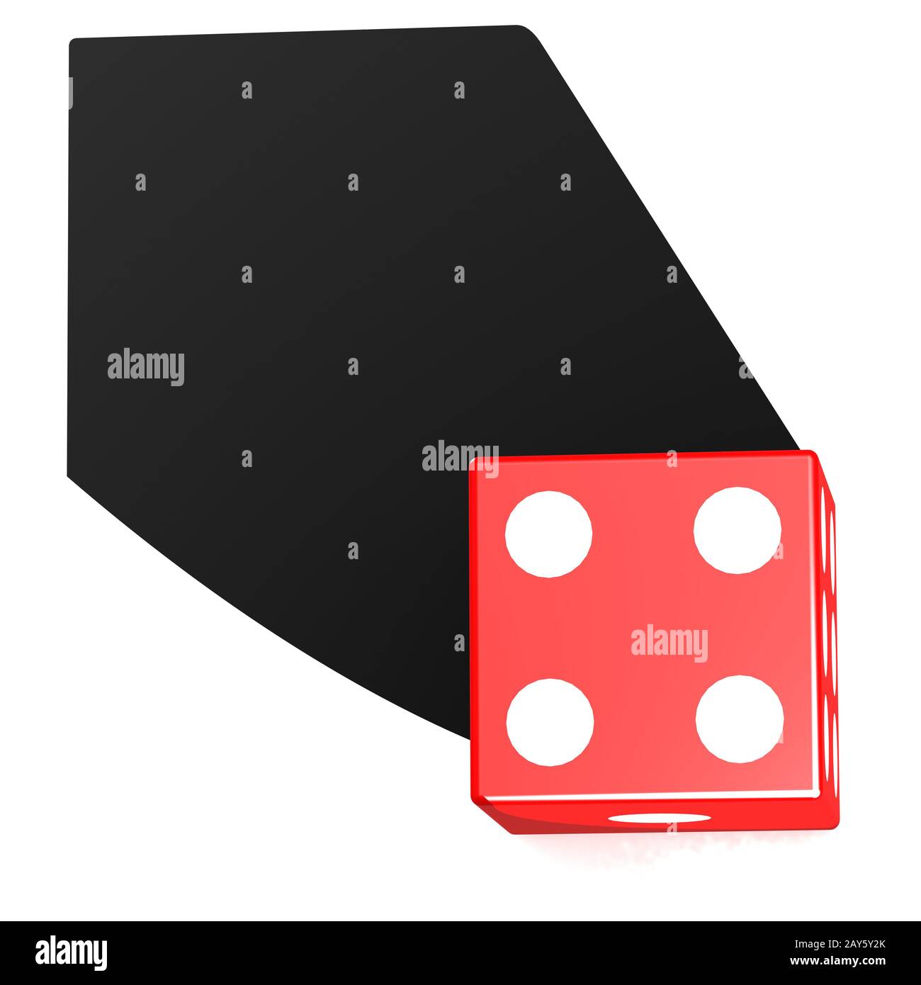 Red die with four at top Stock Photo - Alamy