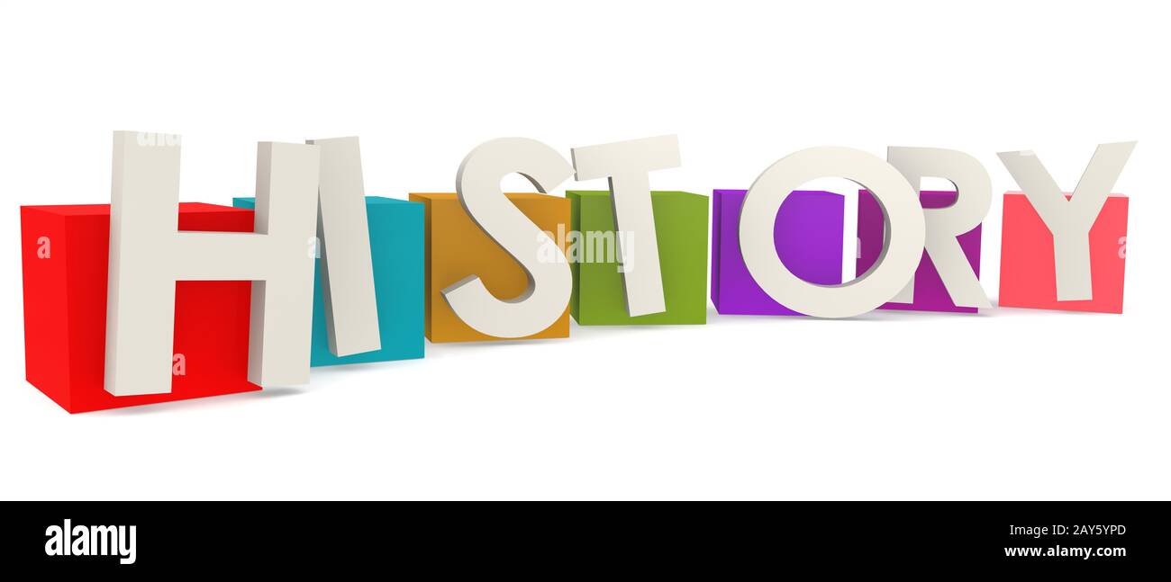 Colorful cubes with history word Stock Photo - Alamy