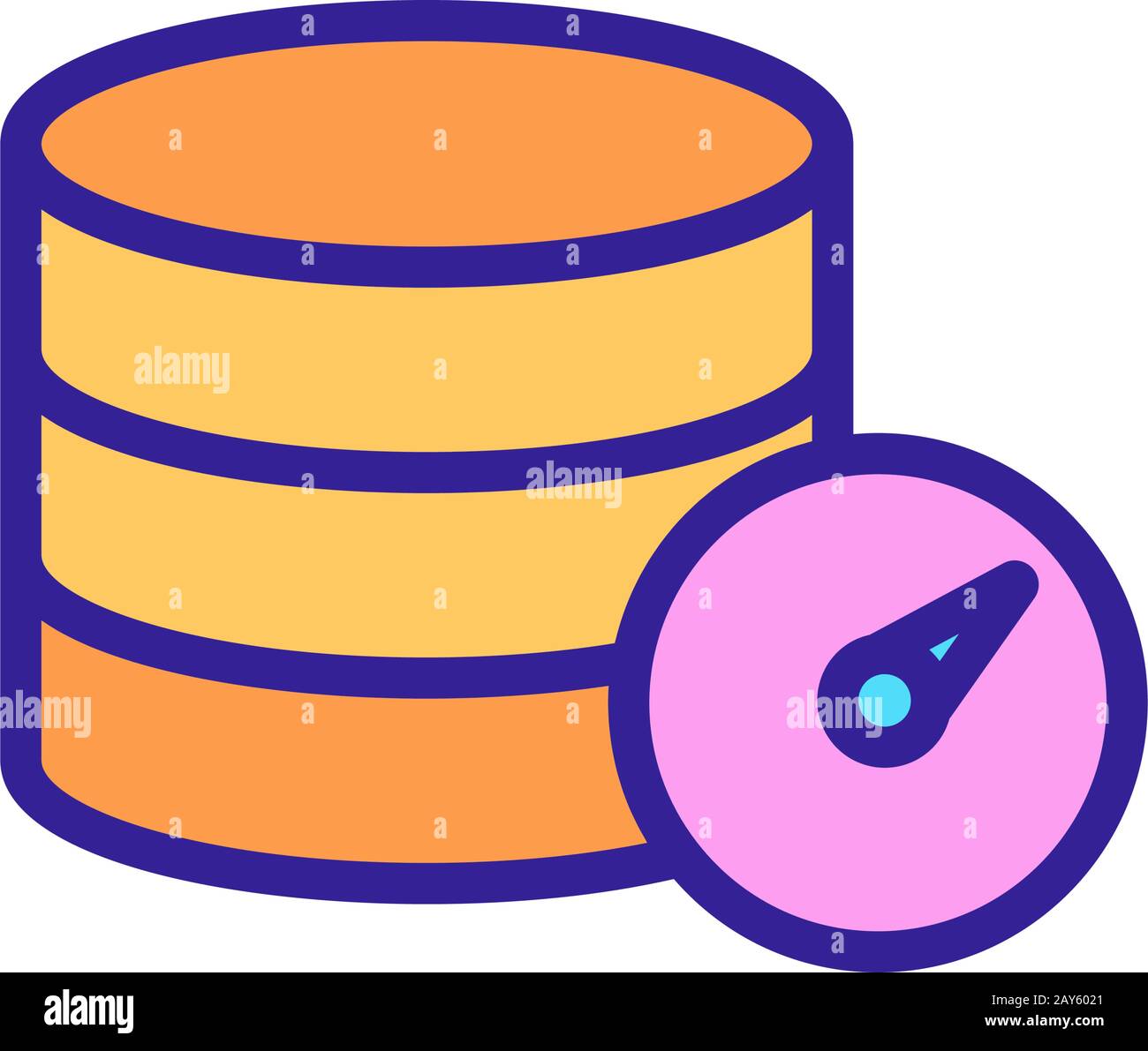 the database is an icon vector. Isolated contour symbol illustration ...