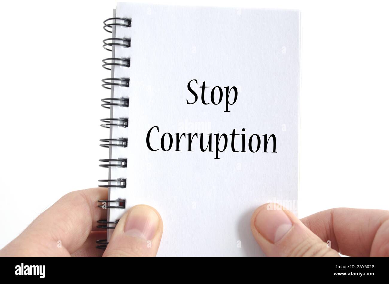 Stop corruption text concept Stock Photo - Alamy