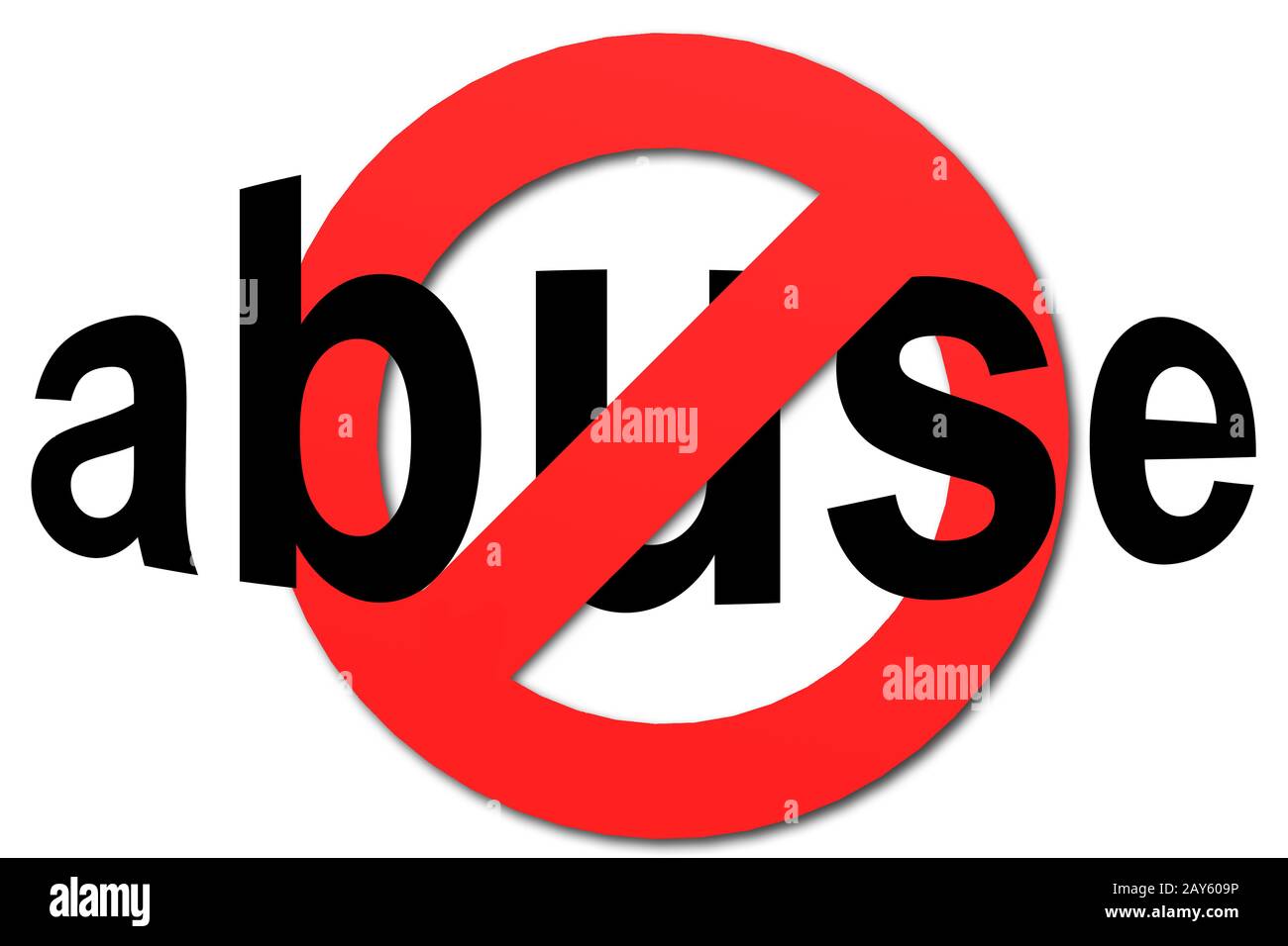 Stop abuse sign in red Stock Photo - Alamy
