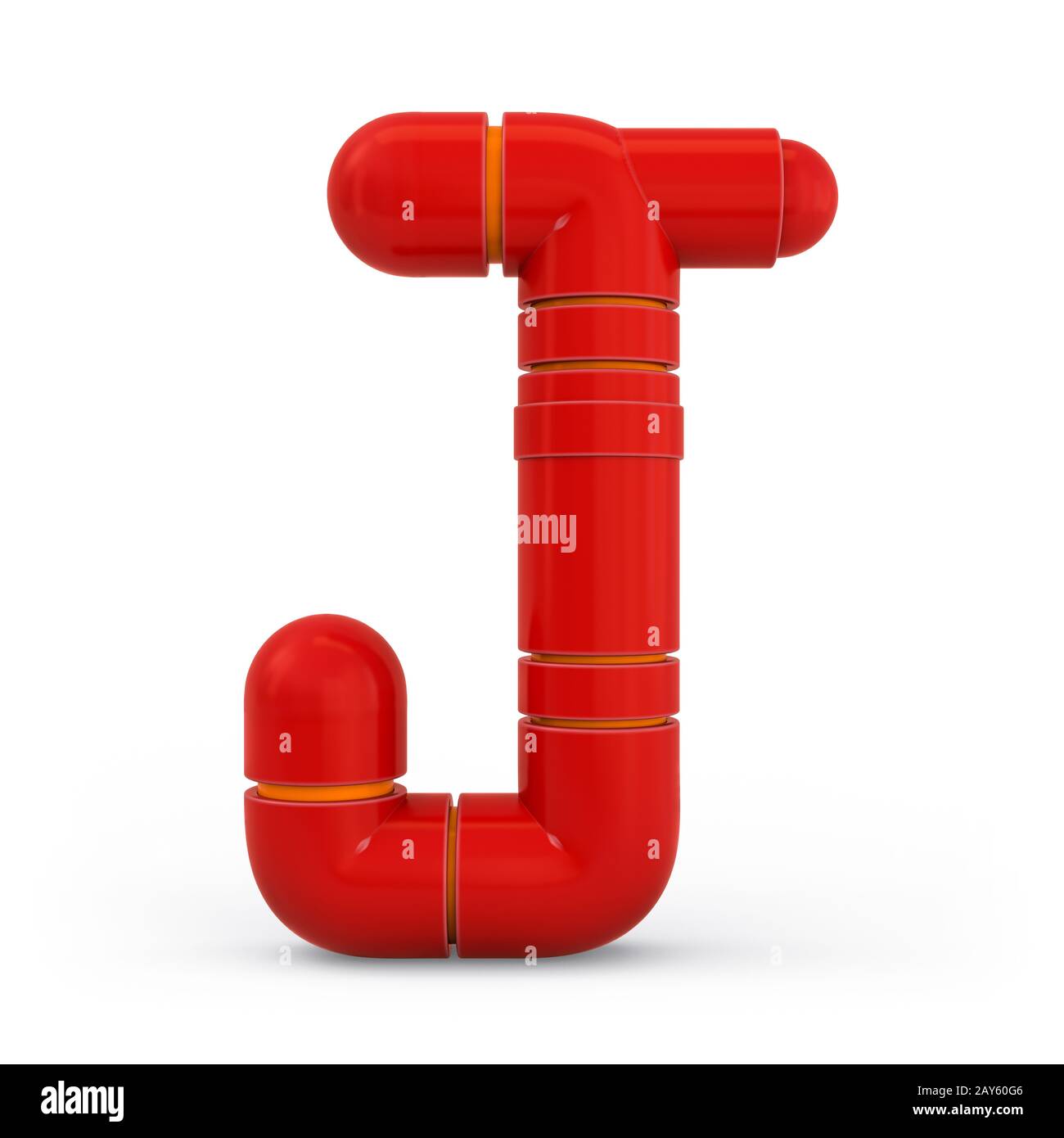 Capital letter J. Uppercase. Metallic futuristic red font. Mechanical ...
