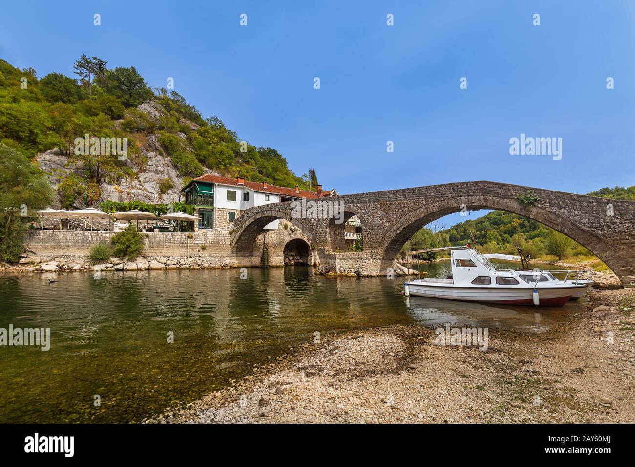 Old Bridge in Rijeka Crnojevica River near Skadar Lake - Montenegro Stock Photo - Alamy