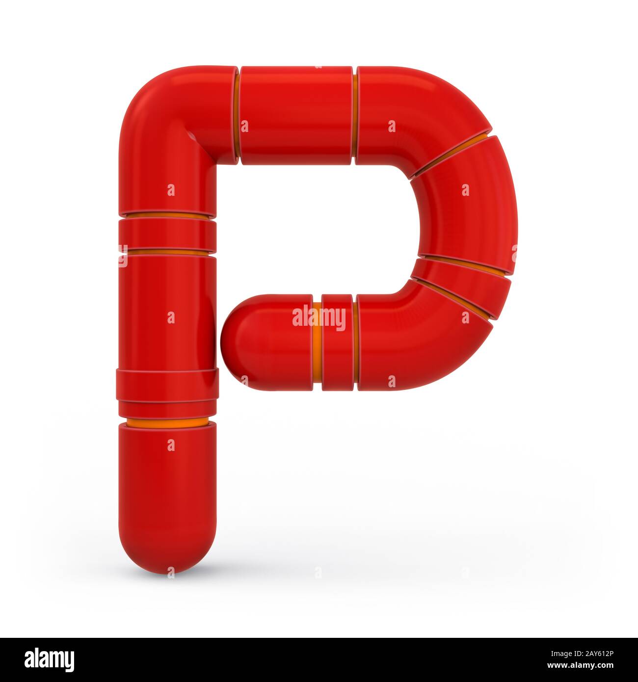 Capital letter P. Uppercase. Metallic futuristic red font. Mechanical ...