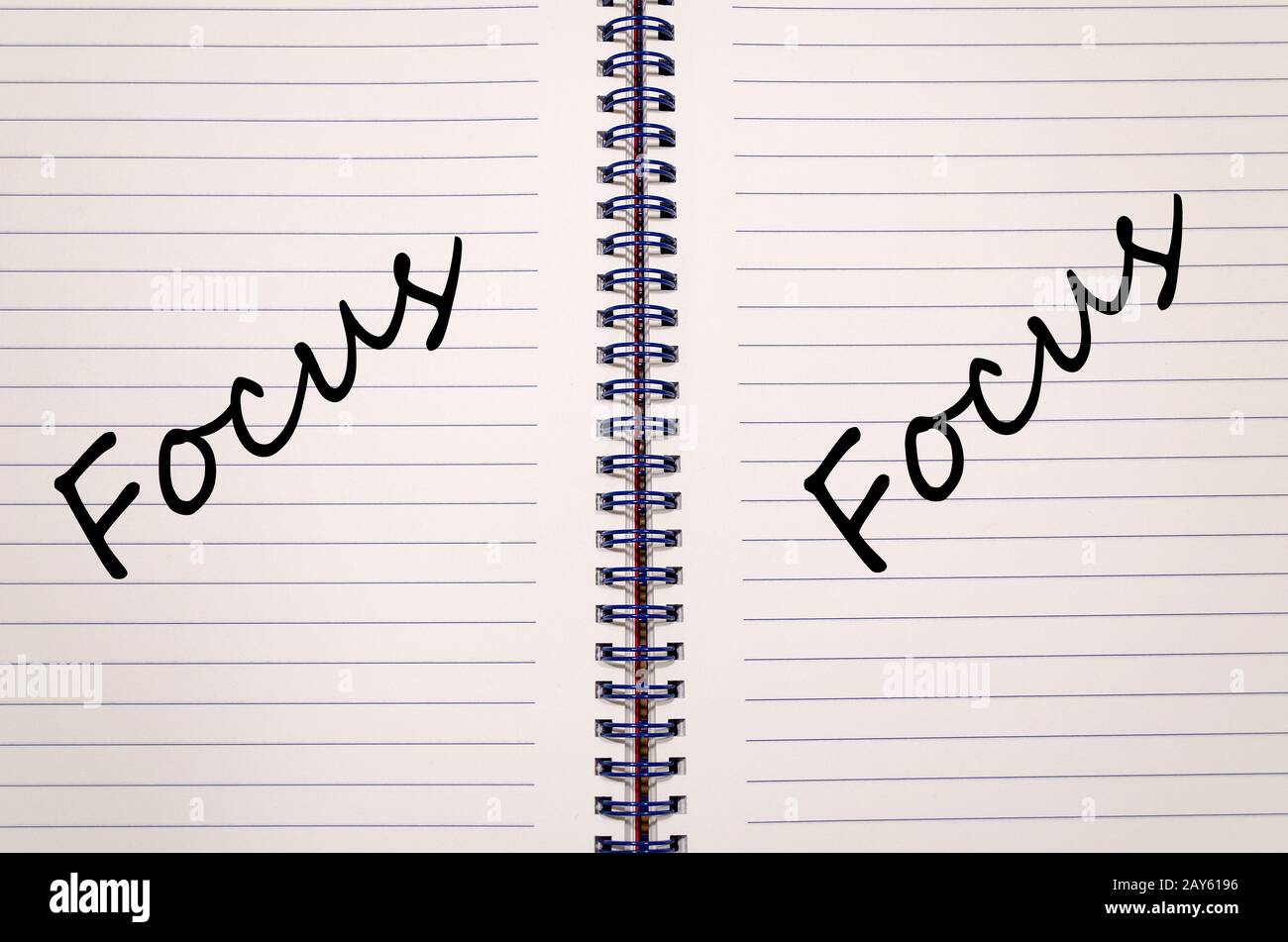 Focus write on notebook Stock Photo - Alamy