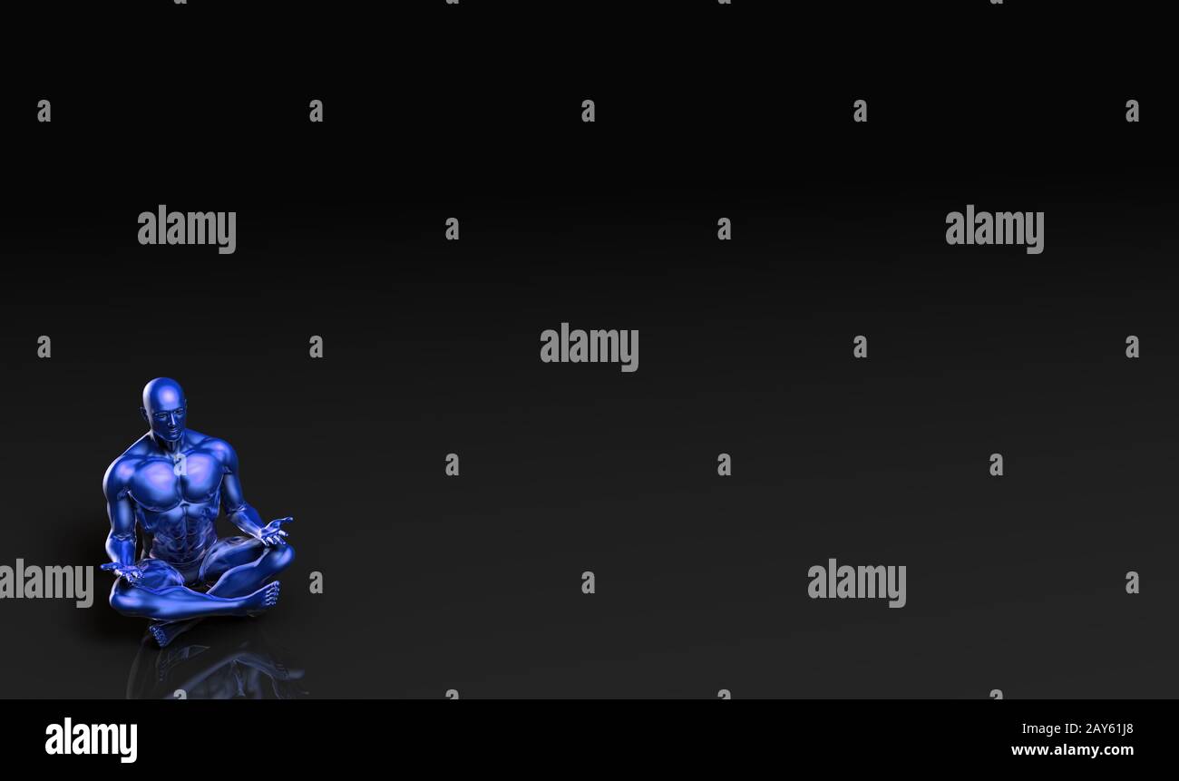 Illustration of a Male Figure Meditating Stock Photo - Alamy