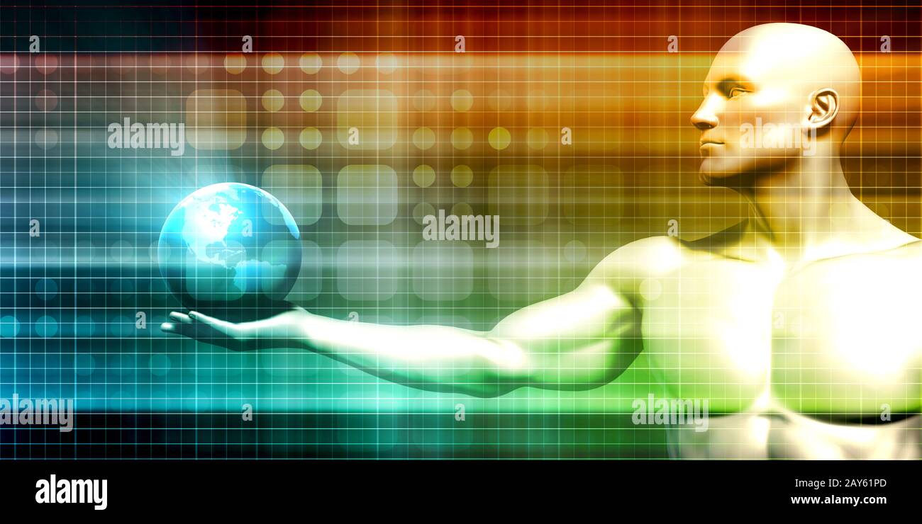 Man Holding Globe Stock Photo - Alamy
