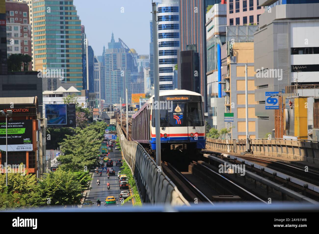 Bangkok /Thailand, 29 December 2019 - BTS Skytrain station in bangkok ...