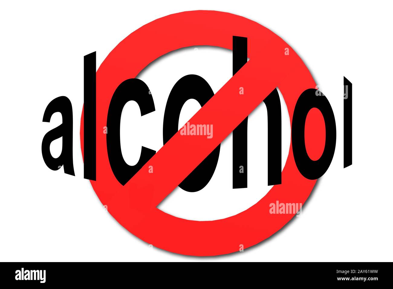 Stop alcohol sign in red Stock Photo - Alamy