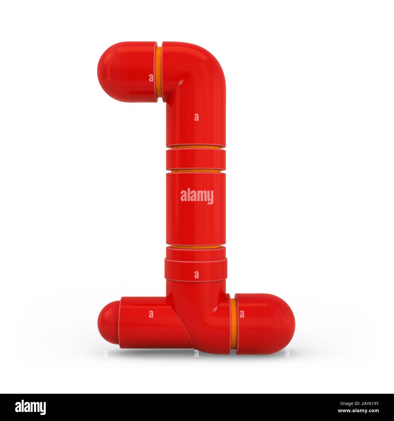 Number 1. Digital sign. Metallic futuristic red font. Mechanical ...