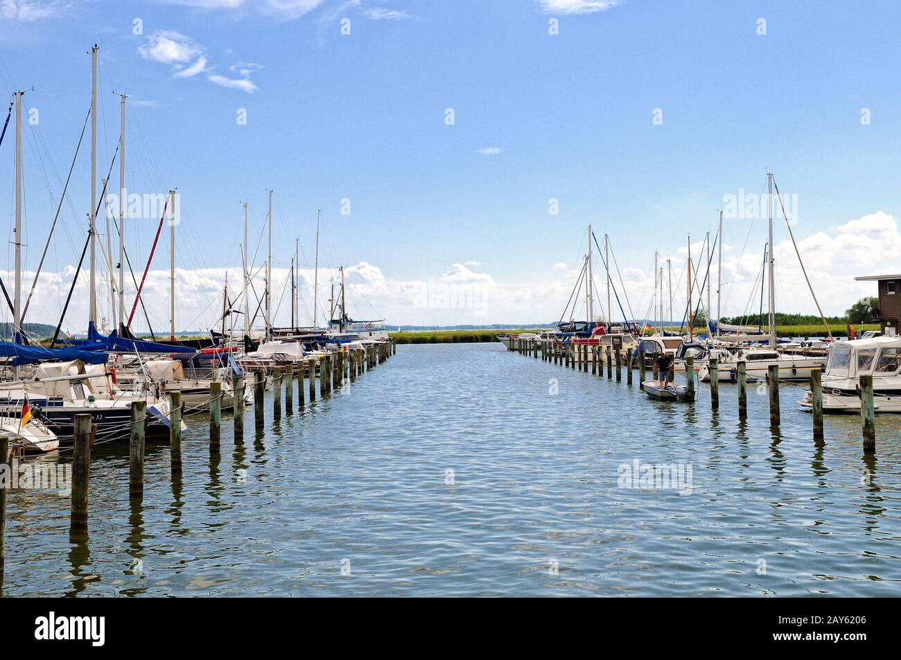 Nature harbor Krummin entrance and exit and the fairway Baltic Sea ...
