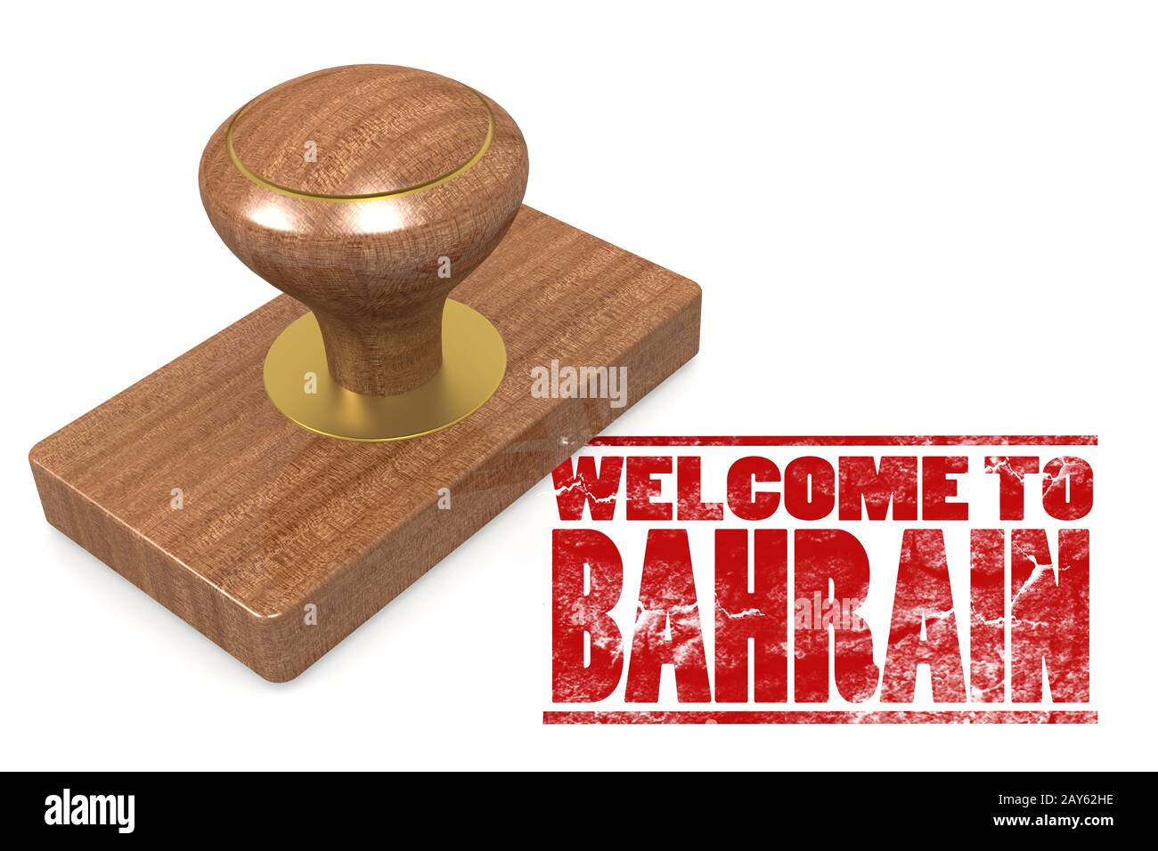 Red rubber stamp with welcome to Bahrain Stock Photo - Alamy