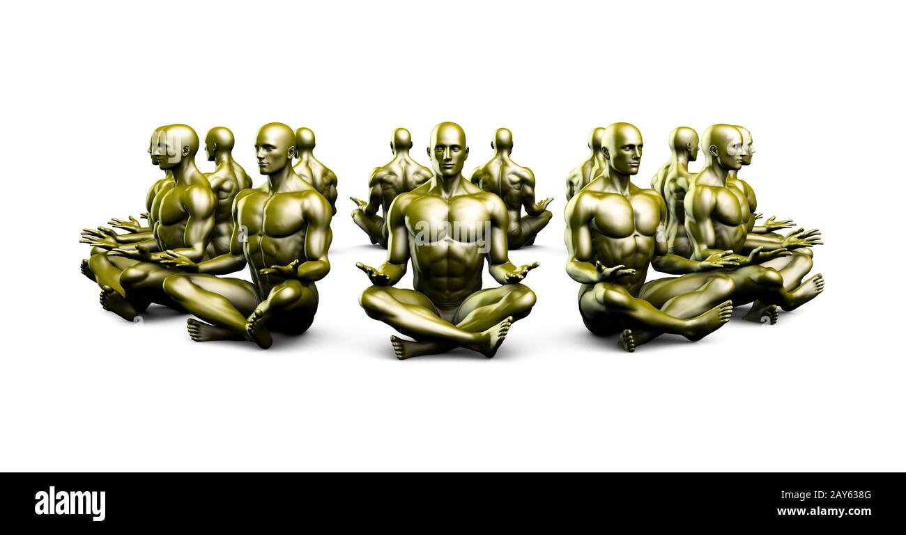 Illustration of a Male Figure Meditating Stock Photo - Alamy