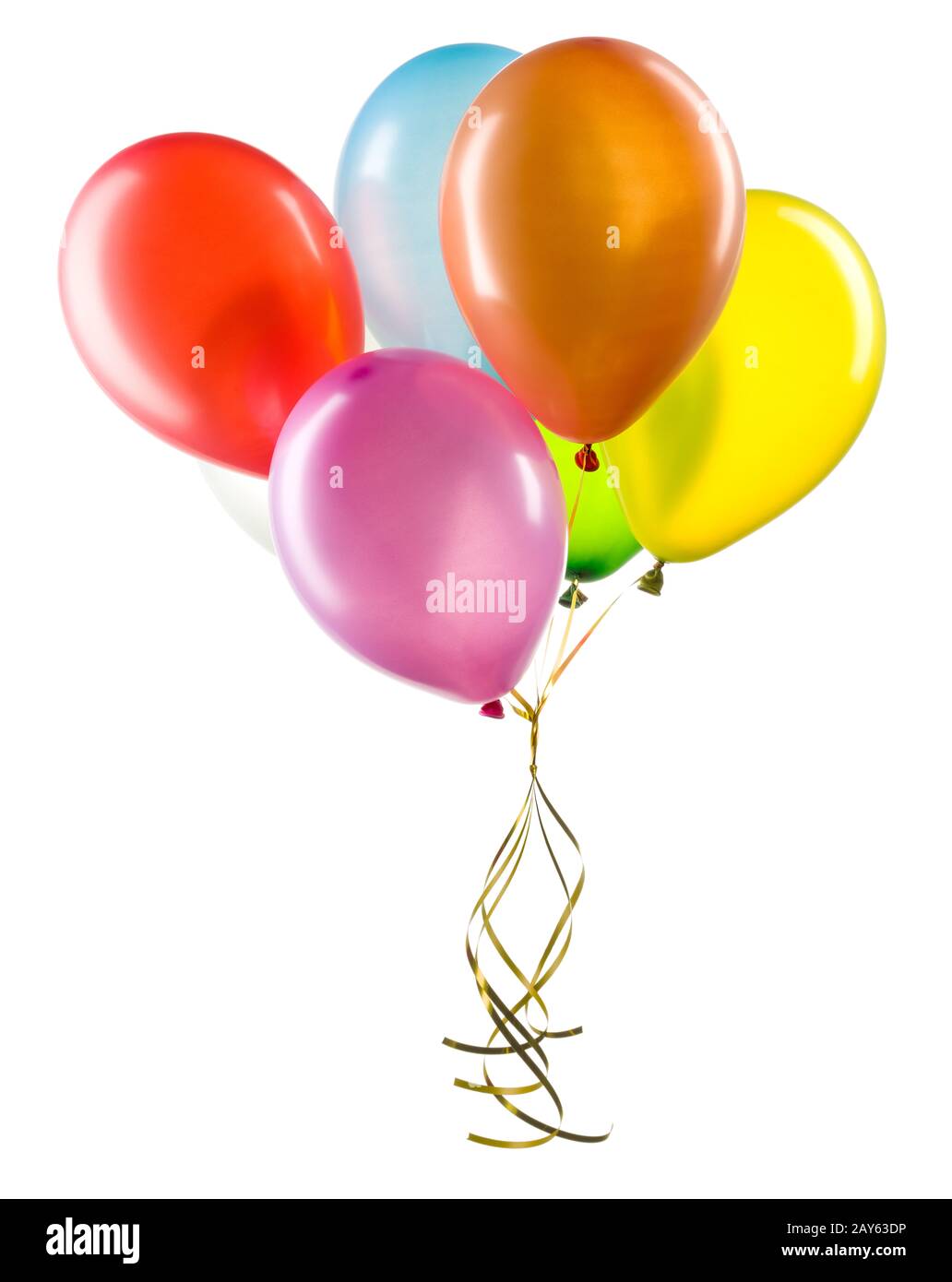 Set of multicolored helium balloons with clipping path. Element of ...