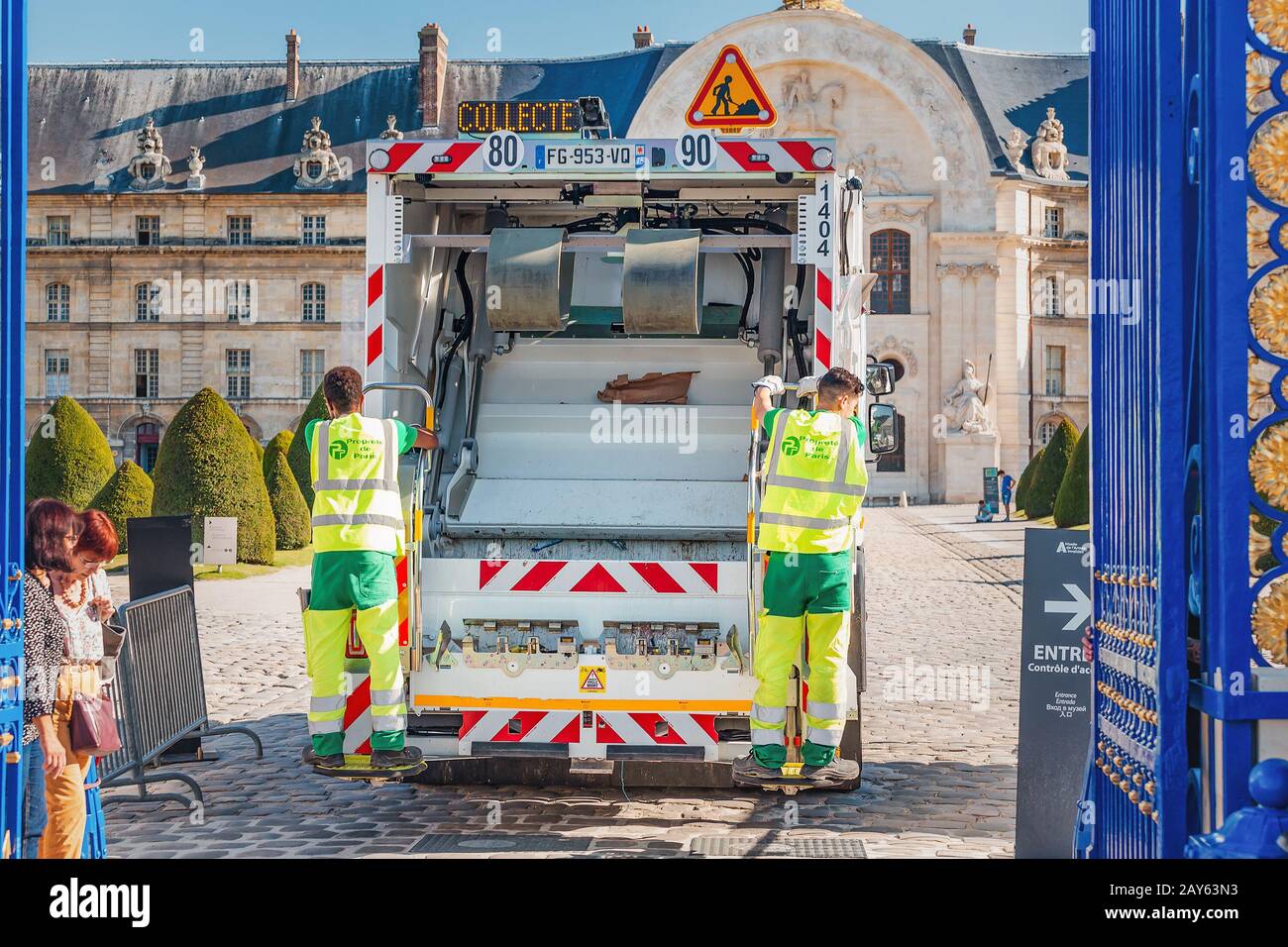 29 July 2019, Paris, France: Workers in the field of transportation and ...