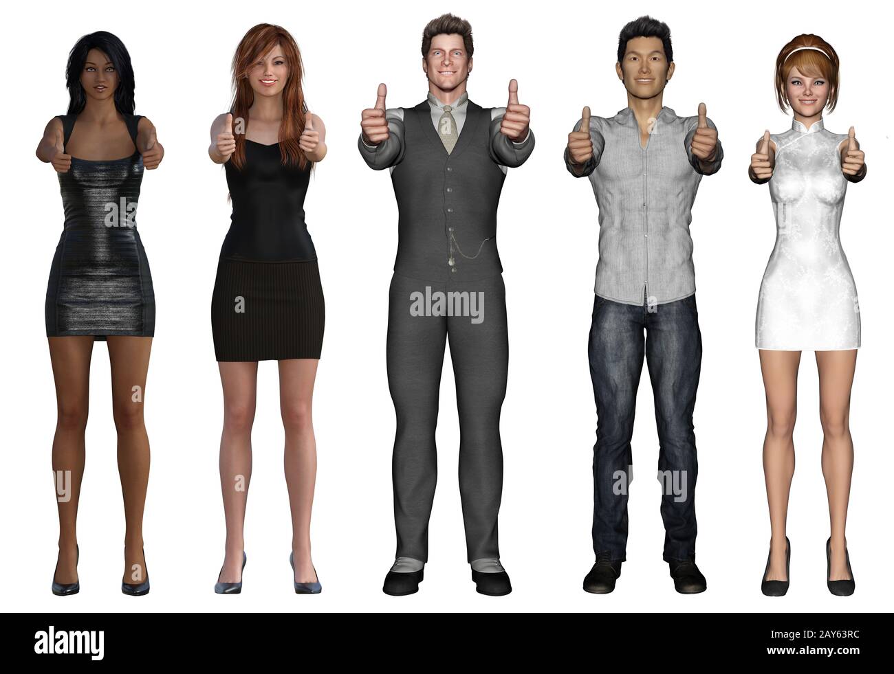 Business People Showing Thumbs Up Stock Photo - Alamy