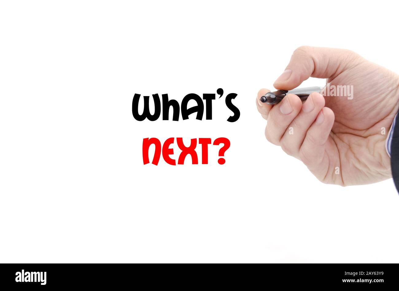 What's next text concept Stock Photo - Alamy