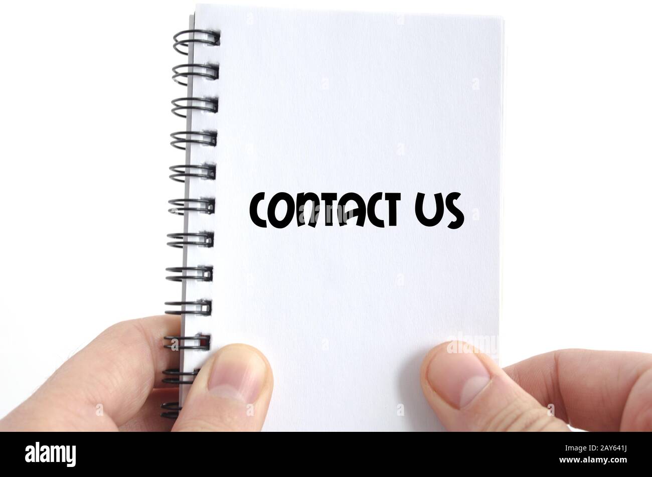 Contact us text concept Stock Photo - Alamy