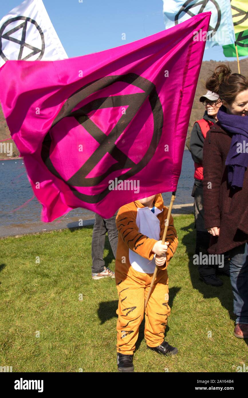 Child with Extinction Rebellion banner Stock Photo - Alamy