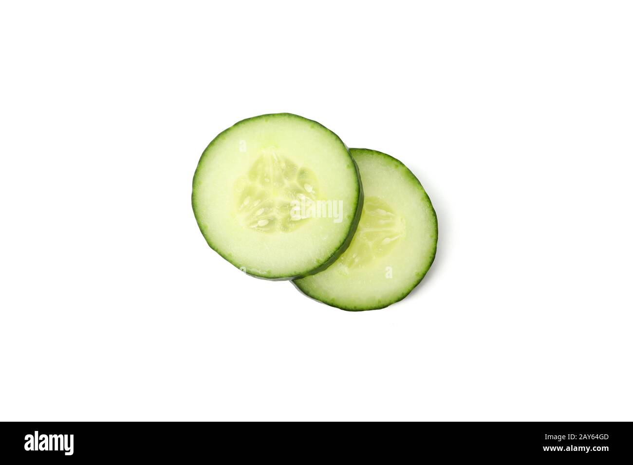 Fresh cucumber slices isolated on white background Stock Photo - Alamy