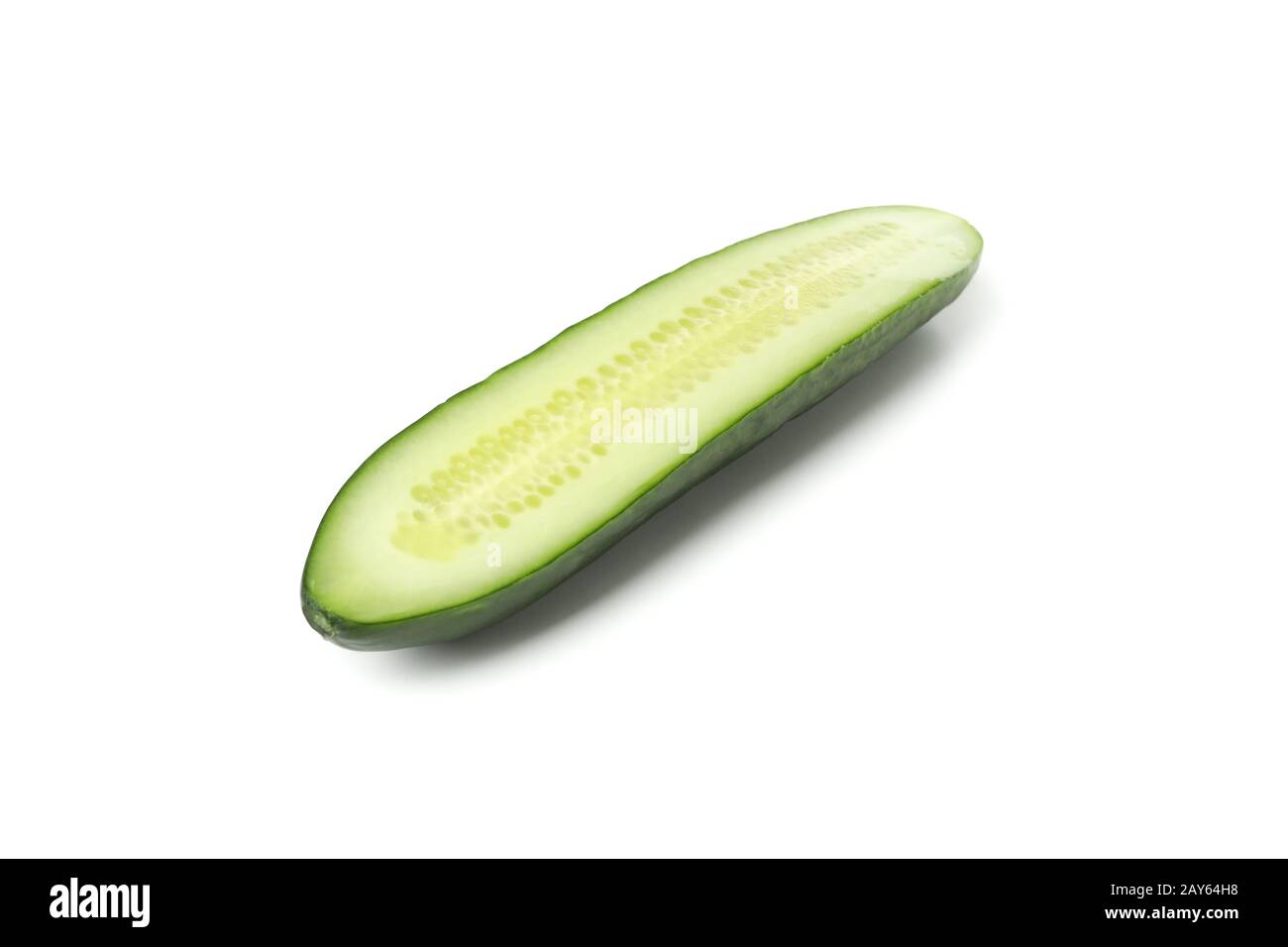 Half of cucumber isolated on white background Stock Photo - Alamy