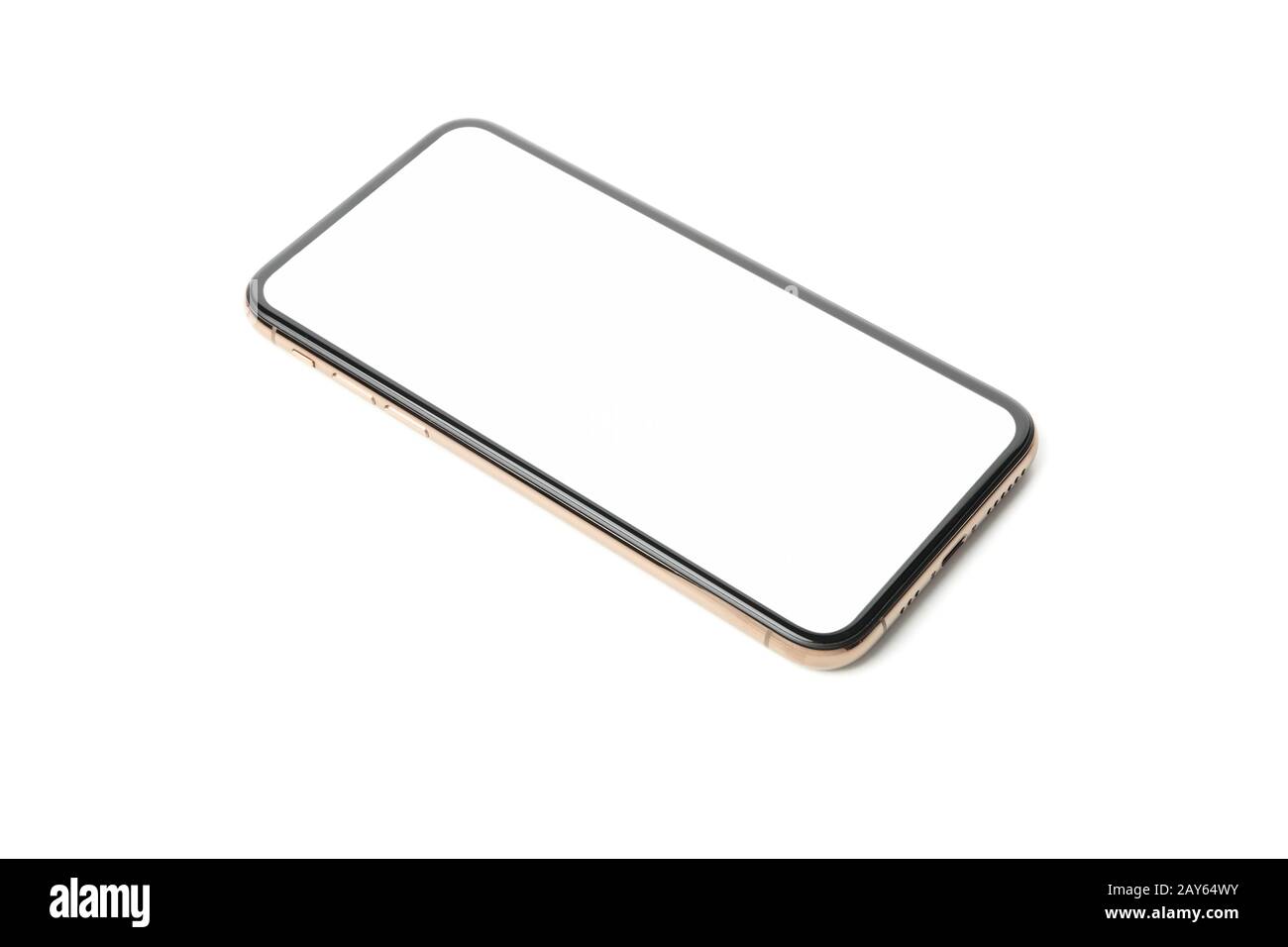 Phone with empty screen isolated on white background Stock Photo - Alamy