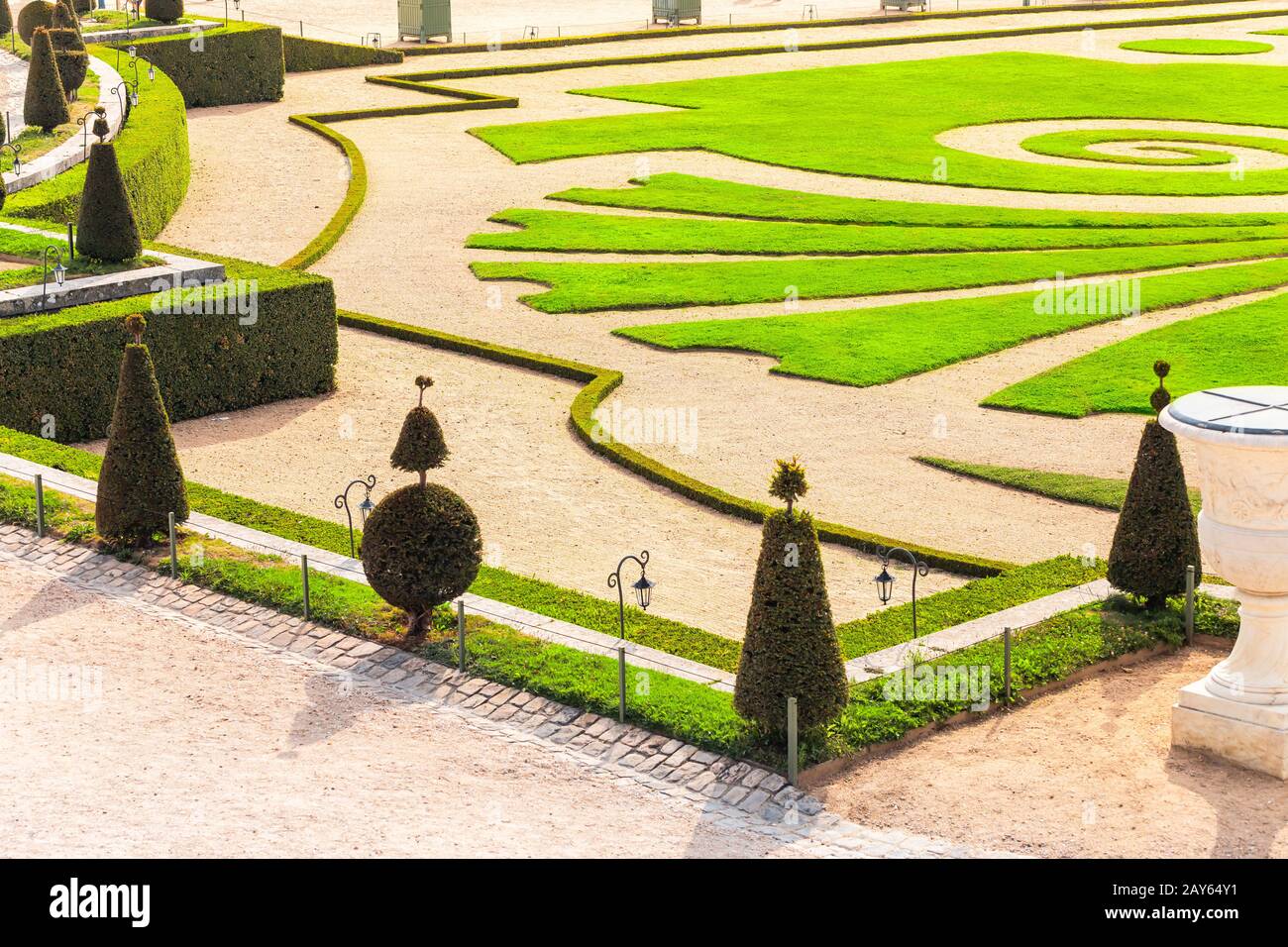 ornamental trees of various beautiful shapes in the Royal garden of ...