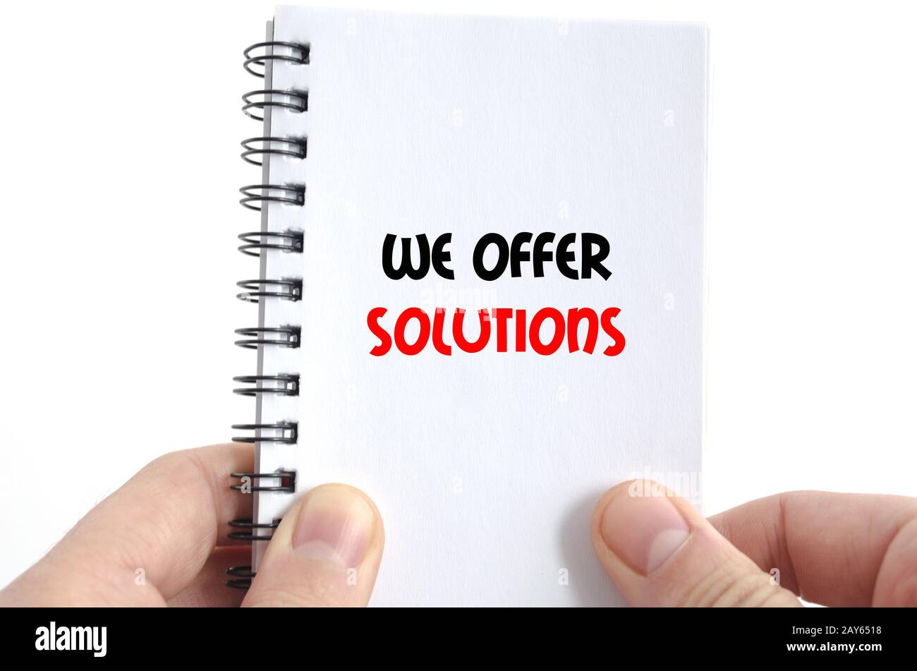 We offer solutions text concept Stock Photo - Alamy