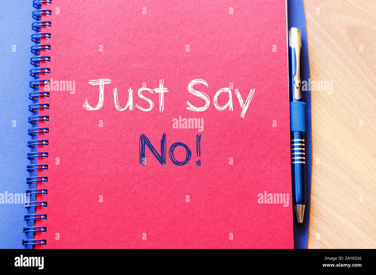 Just say no text concept on notebook Stock Photo - Alamy