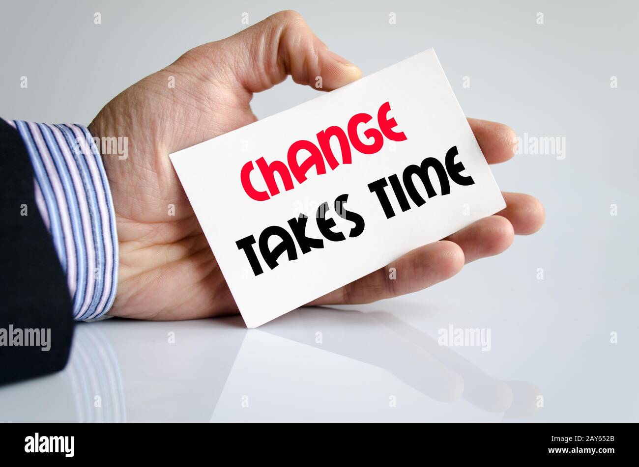 Change takes time text concept Stock Photo - Alamy