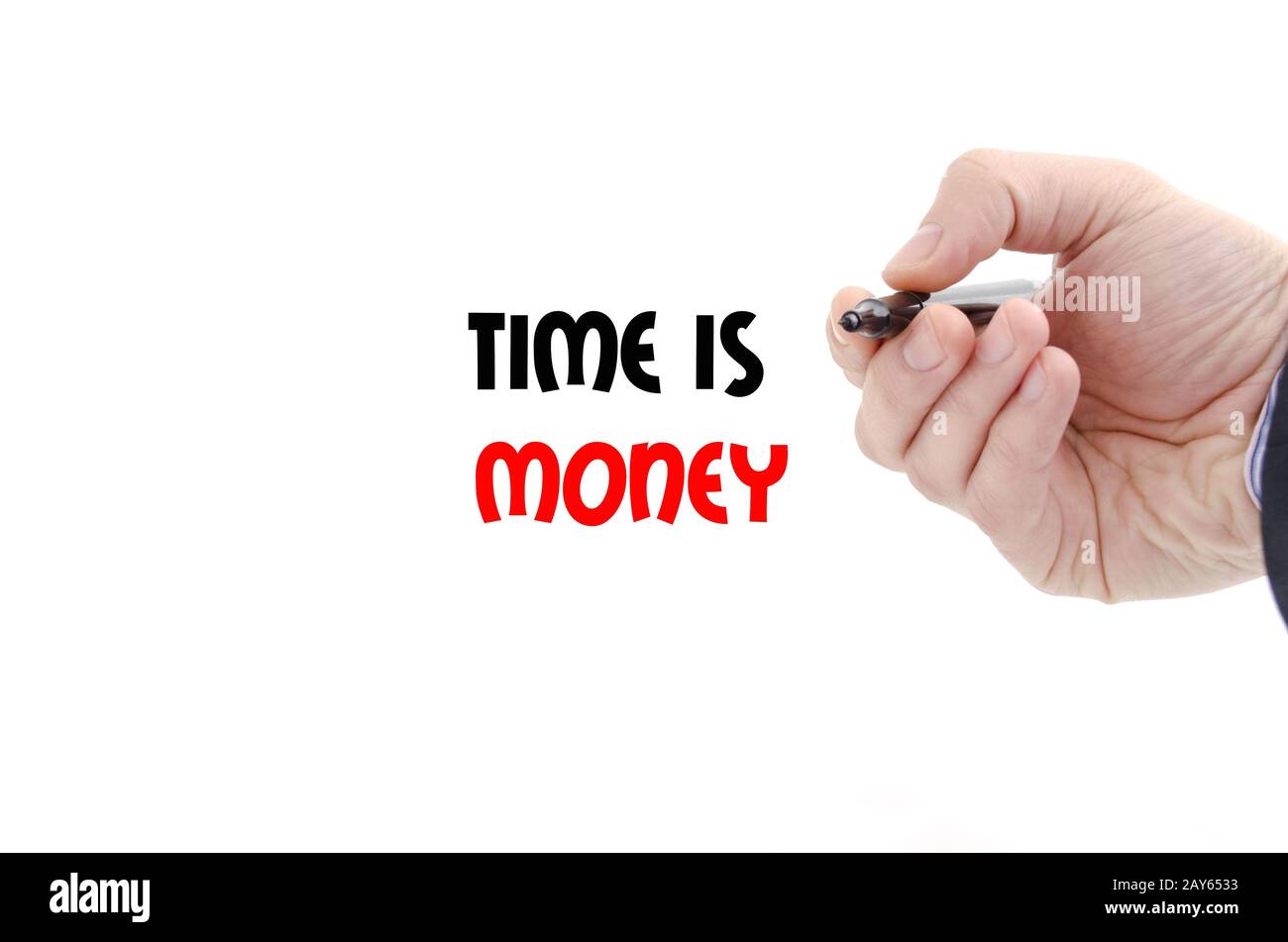 Time is money text concept Stock Photo - Alamy
