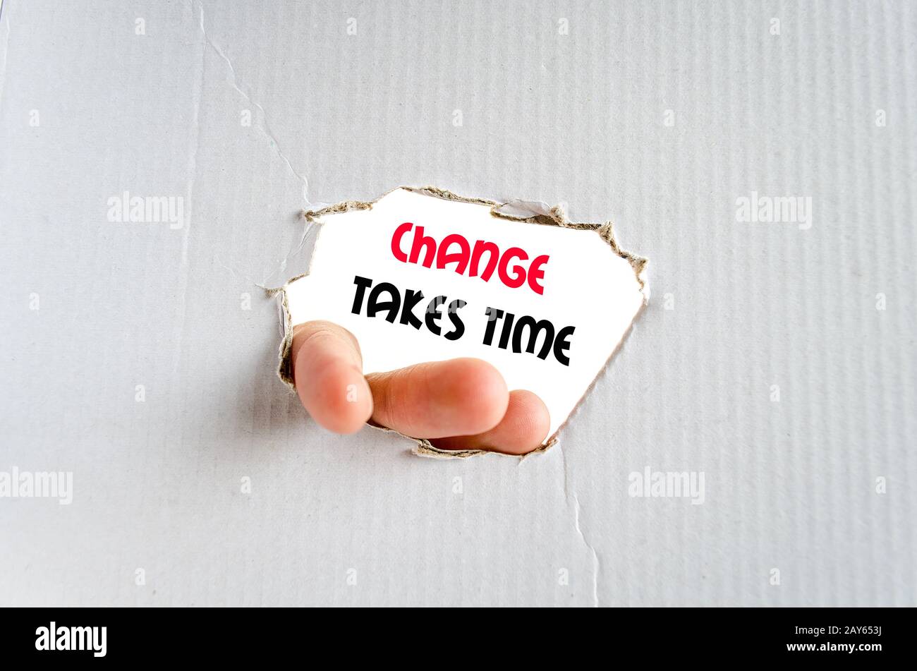 Change takes time text concept Stock Photo - Alamy