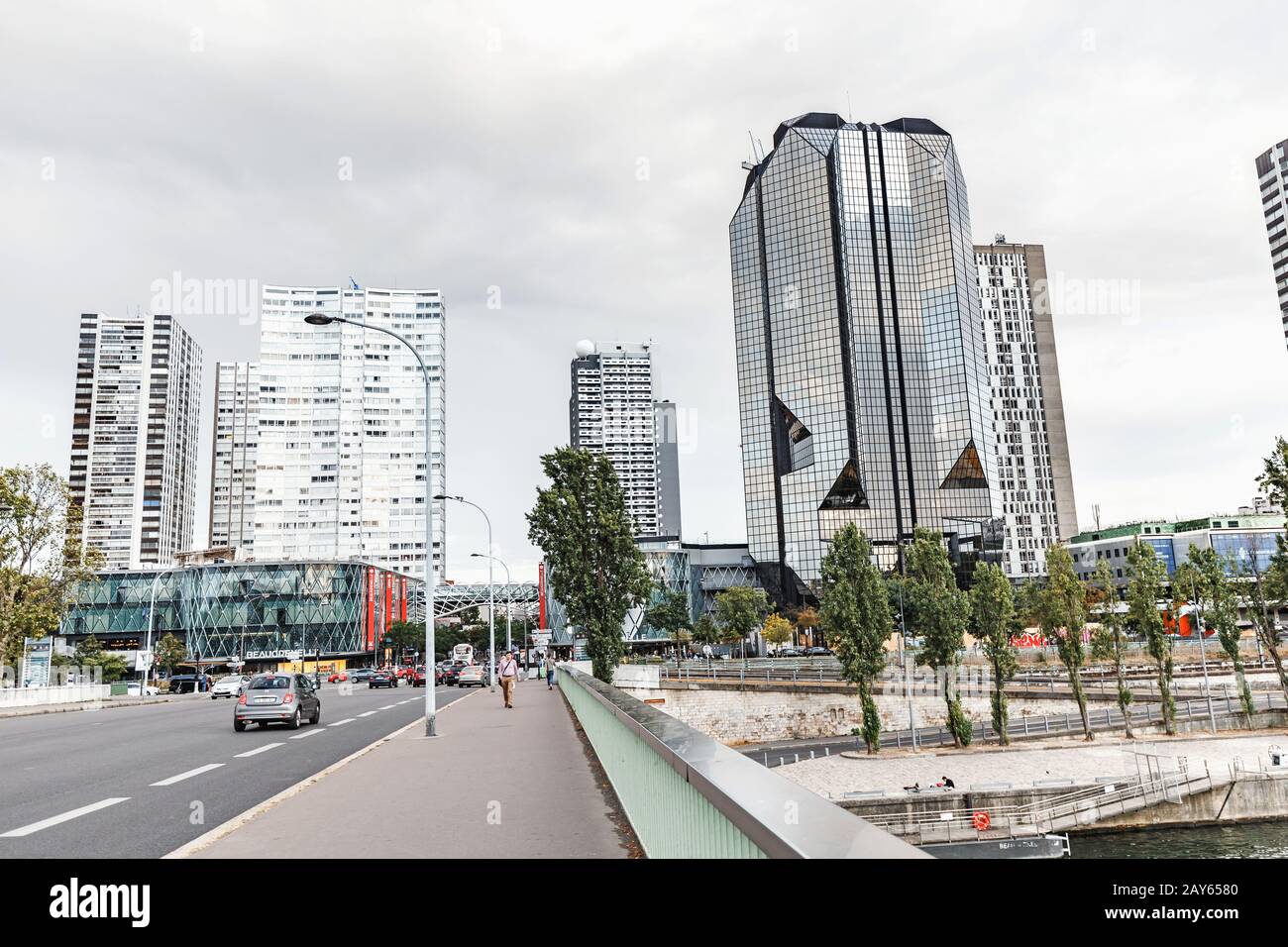 30 july 2019, France, Paris: Modern area with high-rise buildings and ...