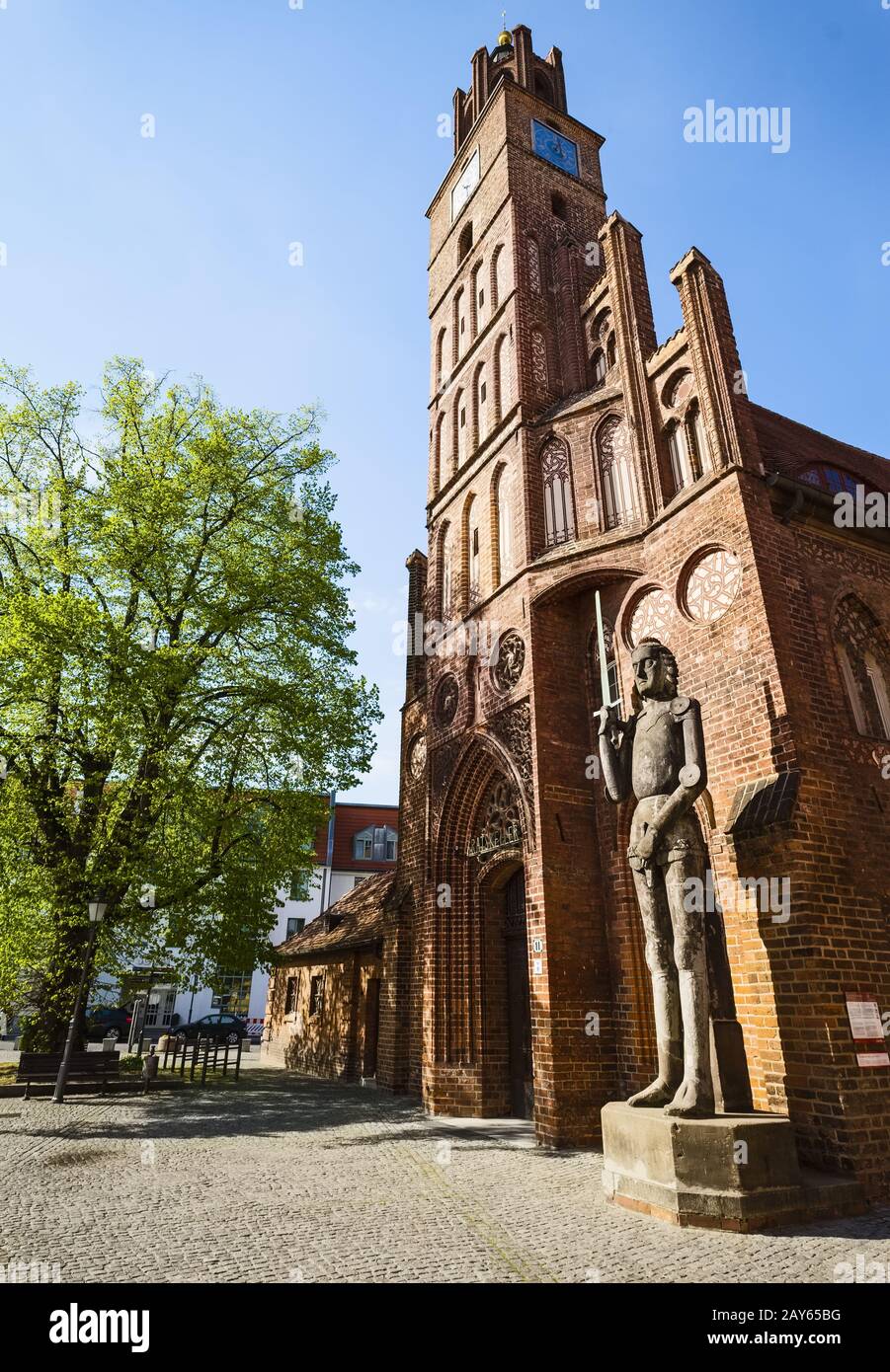 Roland statue in front of the Old Town Hall, Brandenburg City, Germany ...