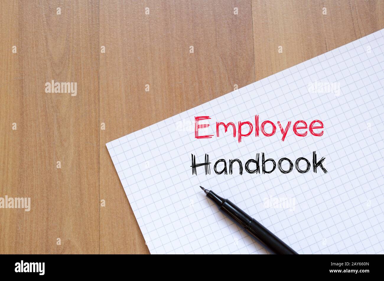 Employee handbook text concept on notebook Stock Photo - Alamy
