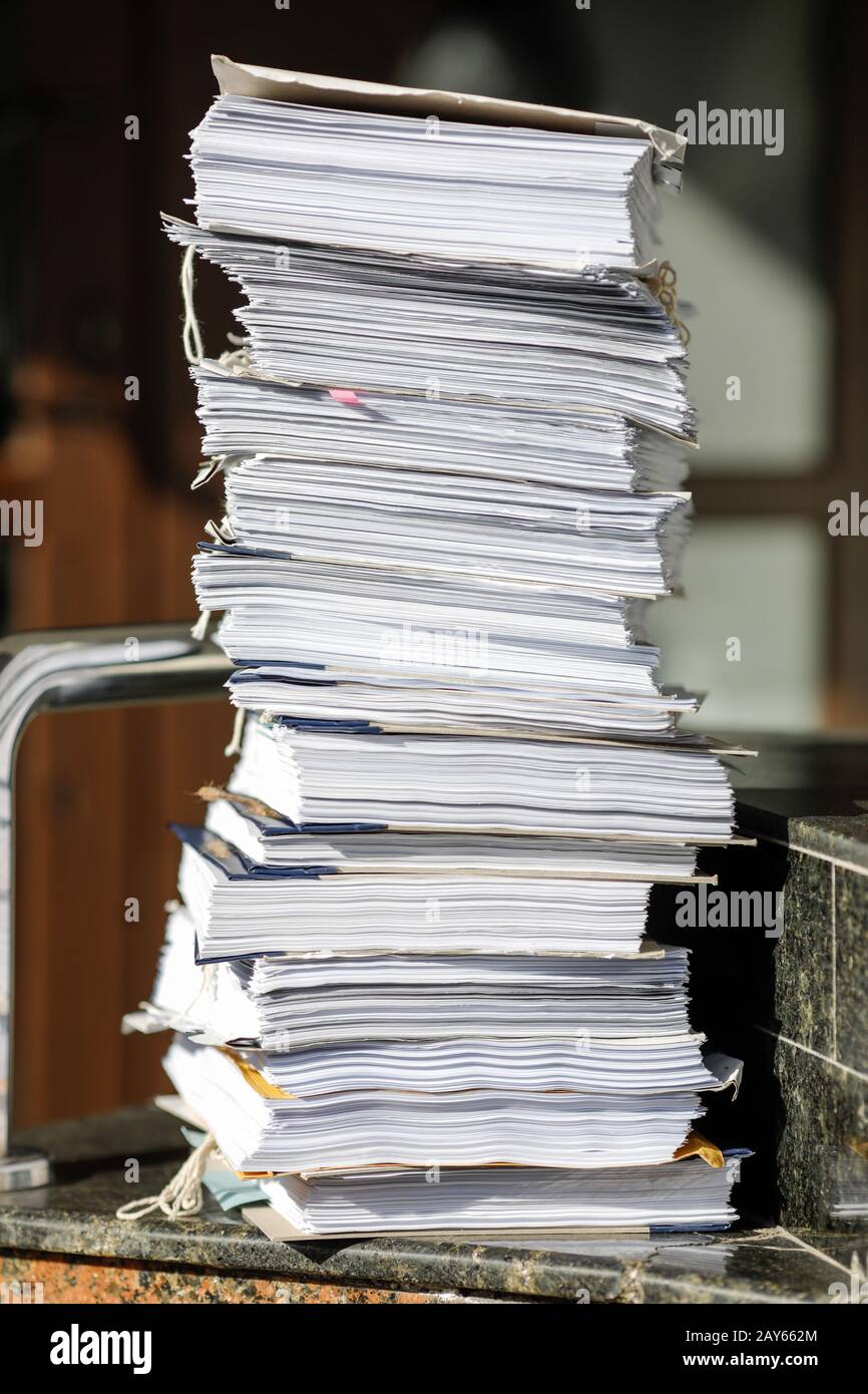 Pile of office files hi-res stock photography and images - Alamy