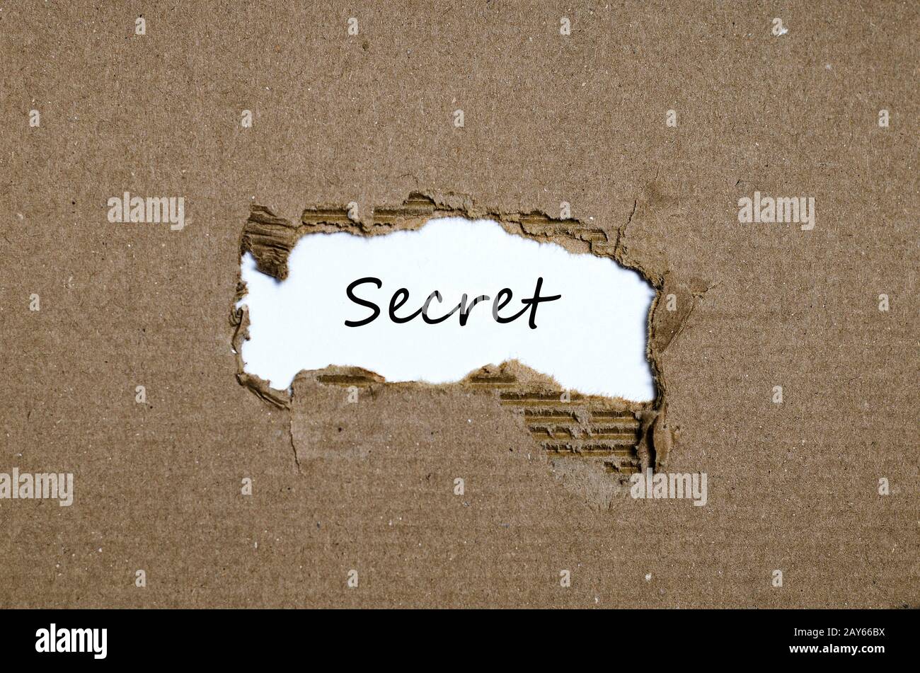 The word secret appearing behind torn paper Stock Photo - Alamy