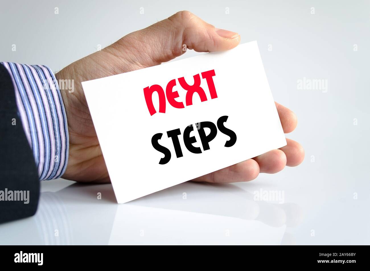 Next steps text concept Stock Photo - Alamy