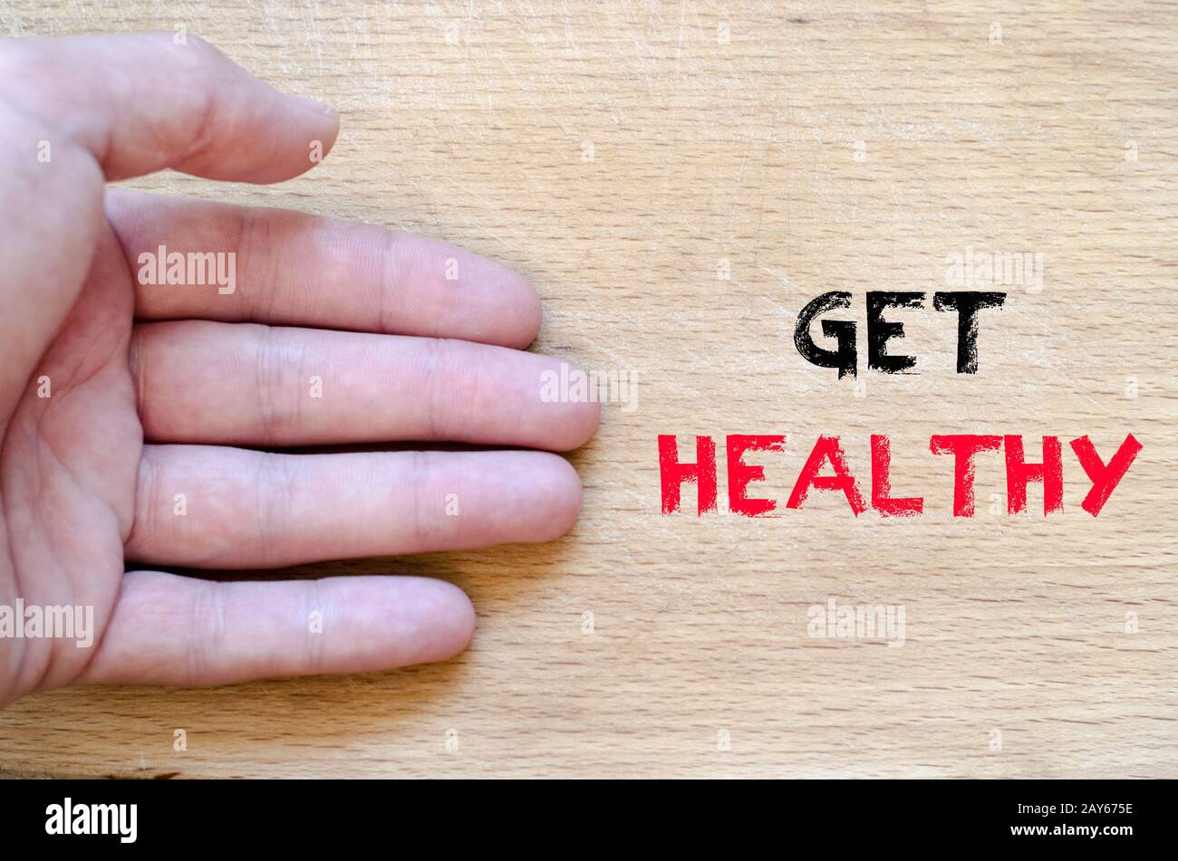 Get healthy text concept Stock Photo - Alamy