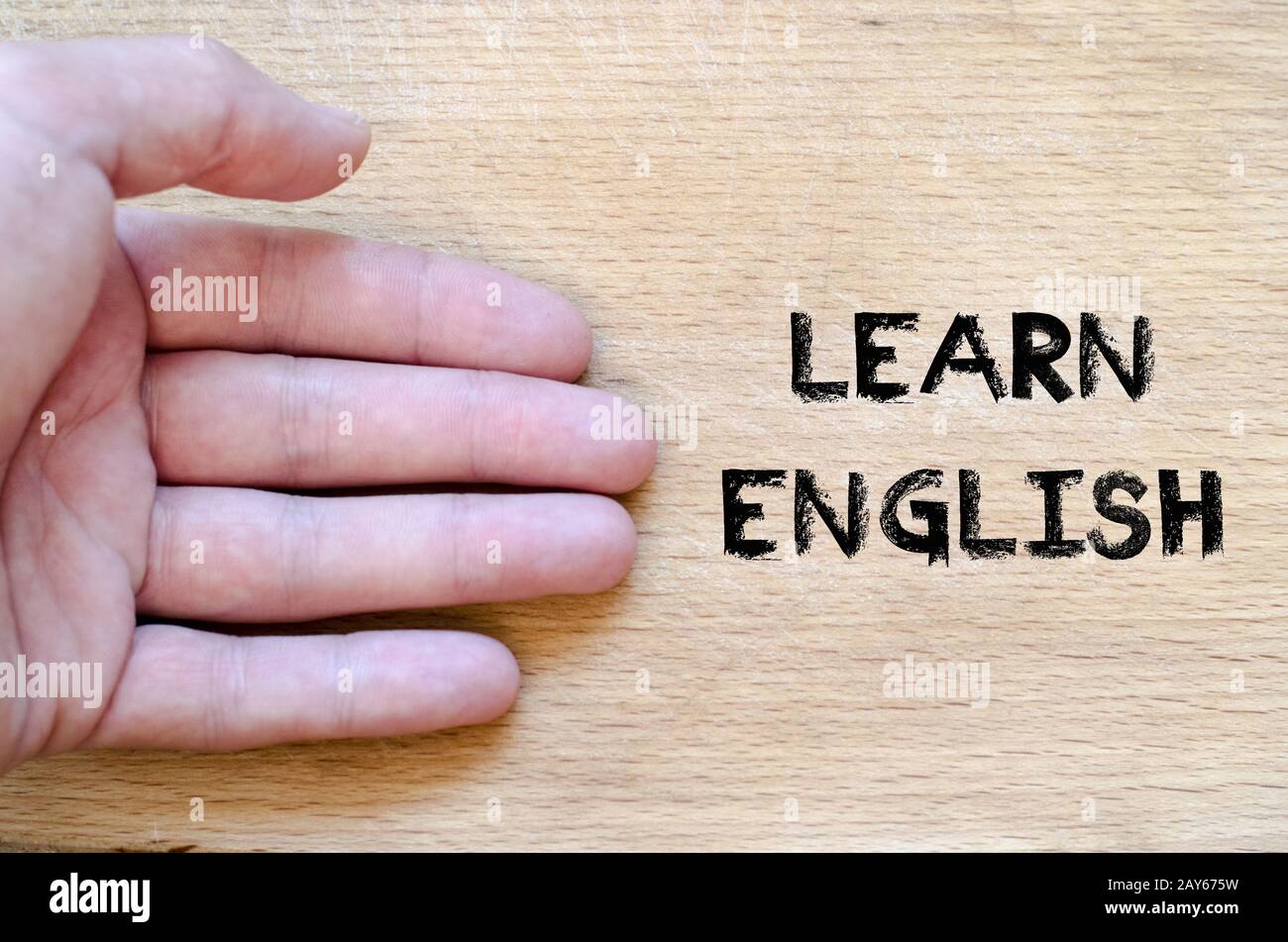 Learn english text concept Stock Photo - Alamy