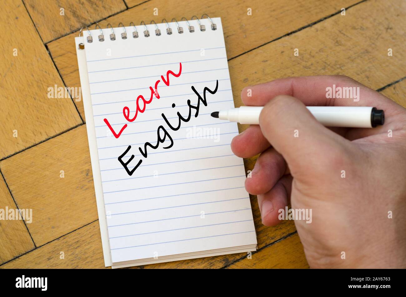 Learn english text concept Stock Photo - Alamy