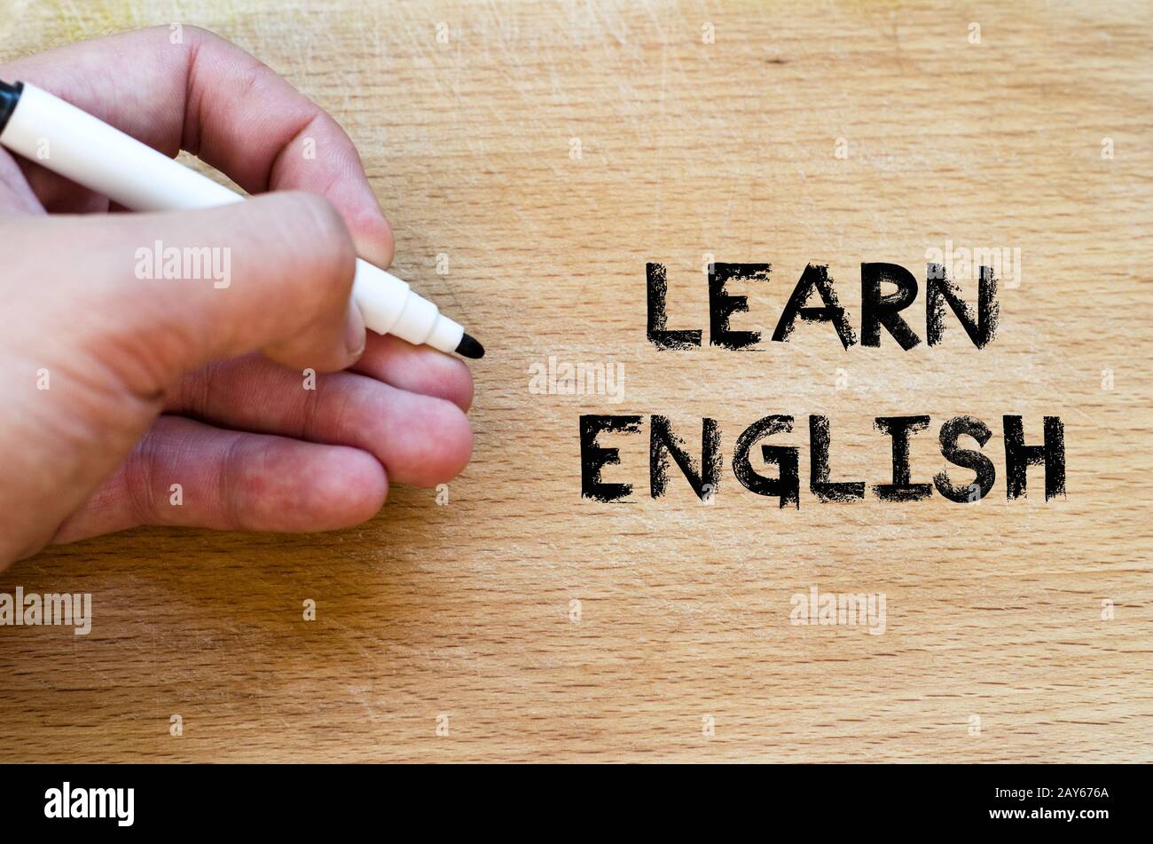 Learn english text concept Stock Photo - Alamy