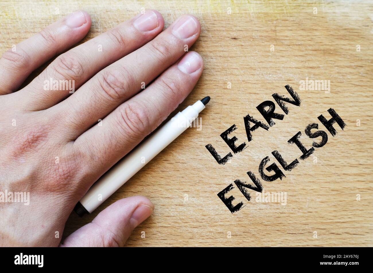 Learn english text concept Stock Photo - Alamy