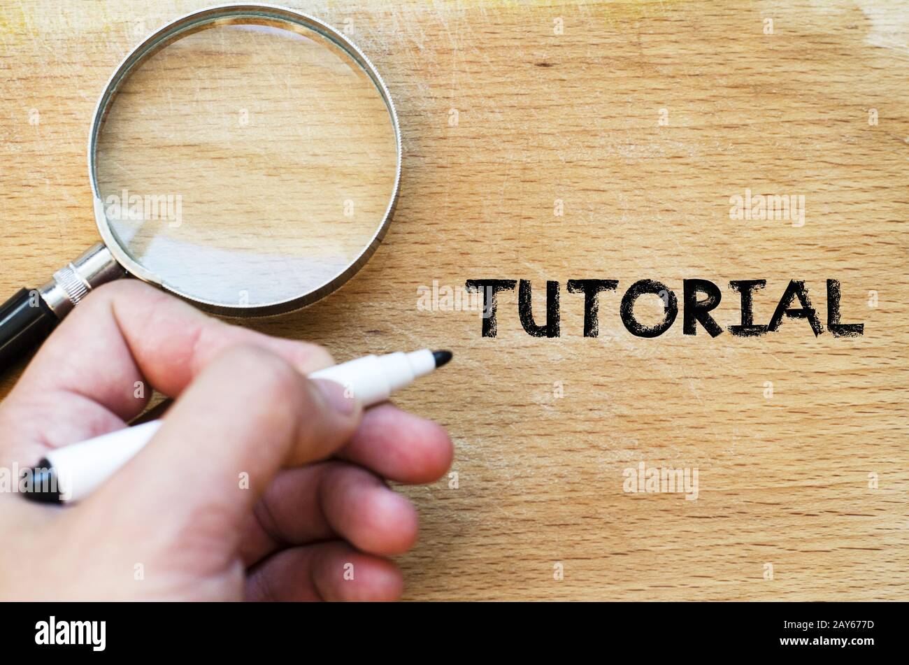 Tutorial text concept Stock Photo - Alamy