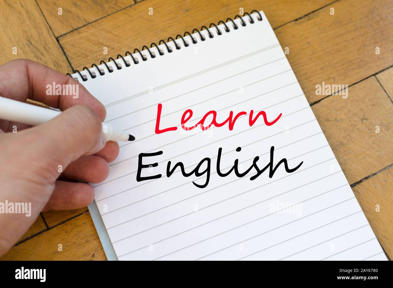 Learn english text concept Stock Photo - Alamy